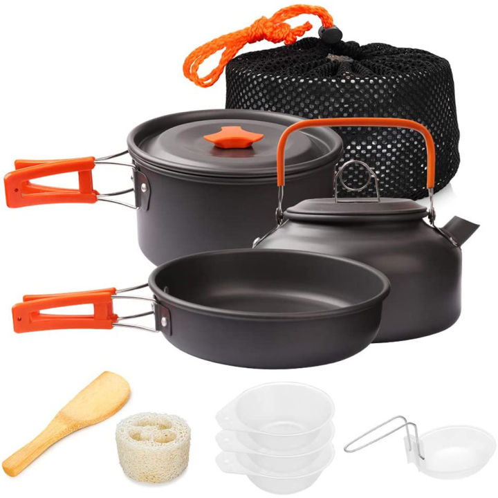 1pcs/1set Camping Cookware Kit Outdoor Cooking Set Aluminum Equipment ...
