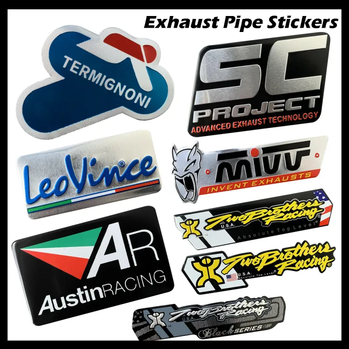 Motorcycle Exhaust Pipe Stickers Aluminium Moto Decals Accessories for ...