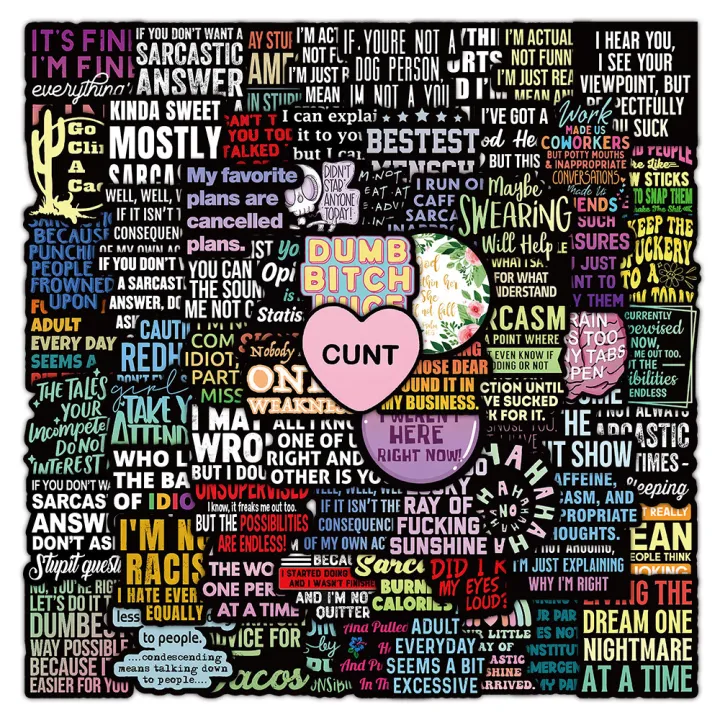 102Pcs English Short Sentence Stickers - Inspirational Motivational ...