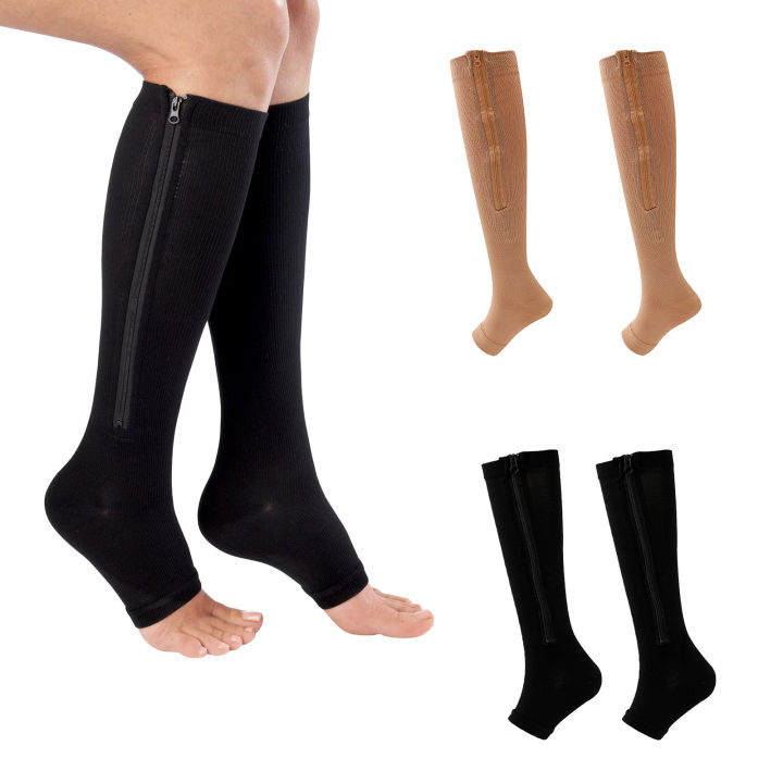Compression Socks S-XXL Medical Prevent Varicose Veins Toeless Support ...