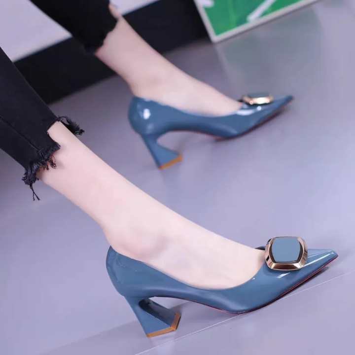 Sapatos Femininas Women Fashion Red Patent Leather High Heel Shoes for ...