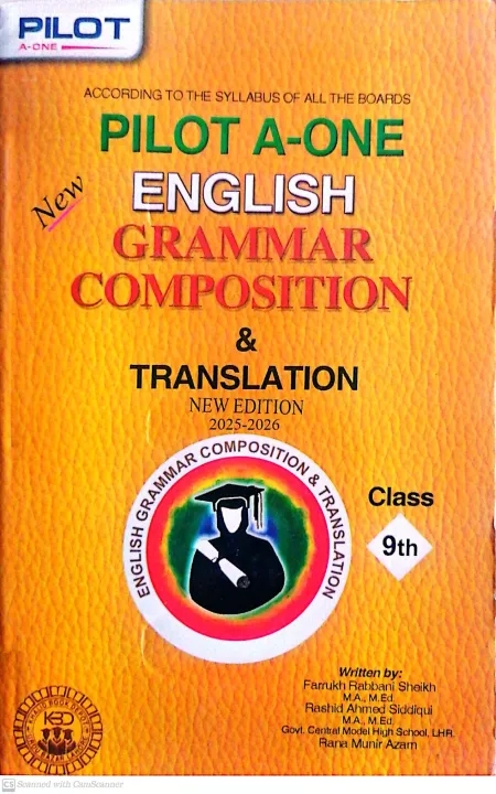 9th Class English Pilot A One Grammar Composition & Translation New ...