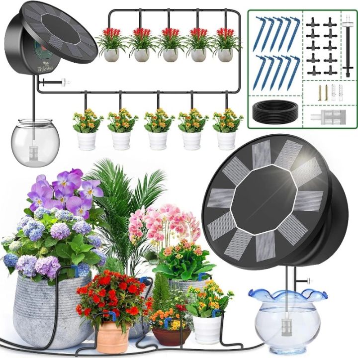 Solar Automatic Drip Irrigation System Kit Plant Water Machine with ...