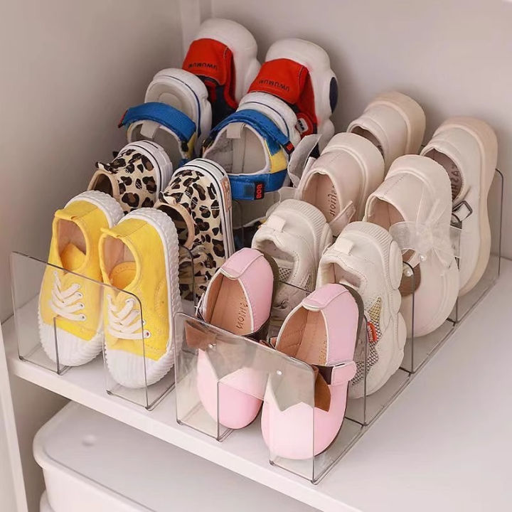 1pc Acrylic Children'S Shoe Organizer, 4-Compartment Transparent Shoe ...