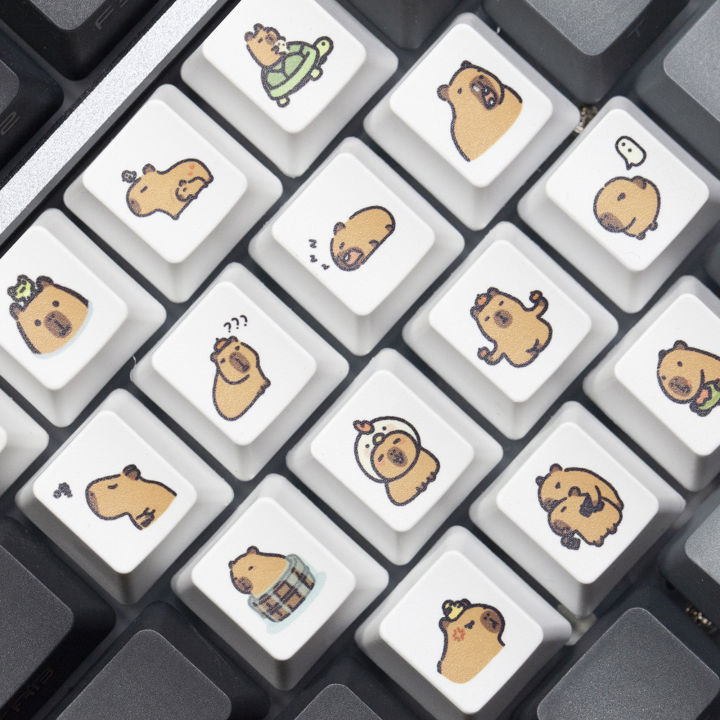 Cute Capybara Keycap Meme Keycap Dye Subbed keycaps for mx stem Gaming ...