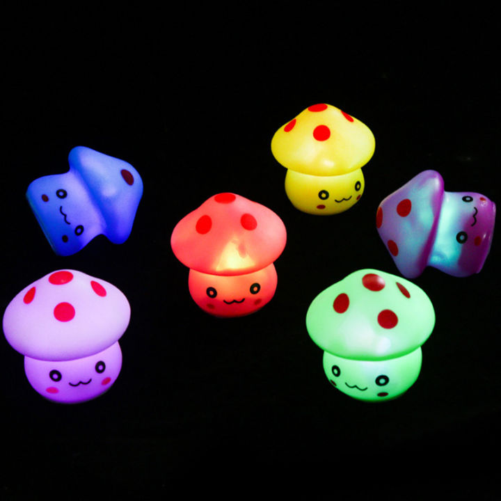 Mini LED Night Light Colorful Mushroom x 7 Color Baby Kids Room Desk ...