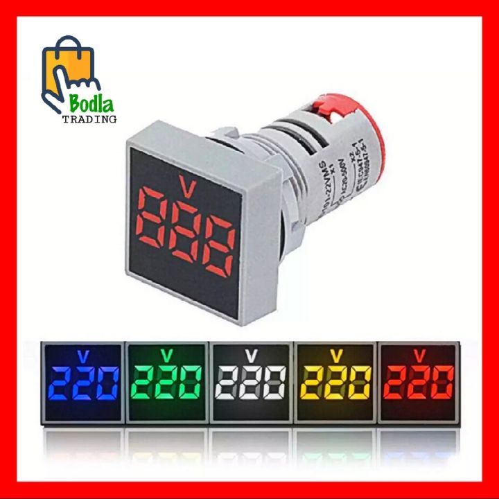 Square Digital Panel Voltage Meter Digital Voltage monitor Indicator ...