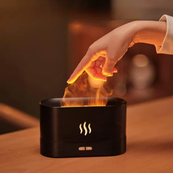 Plastic Essential Oil Diffuser, Simulation Flame Nano Mist Air ...