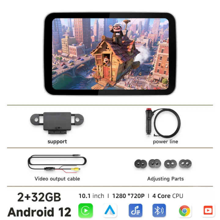 JIUYIN Android 12 Car Headrest Monitor Display IPS 10''Tablet Touch ...