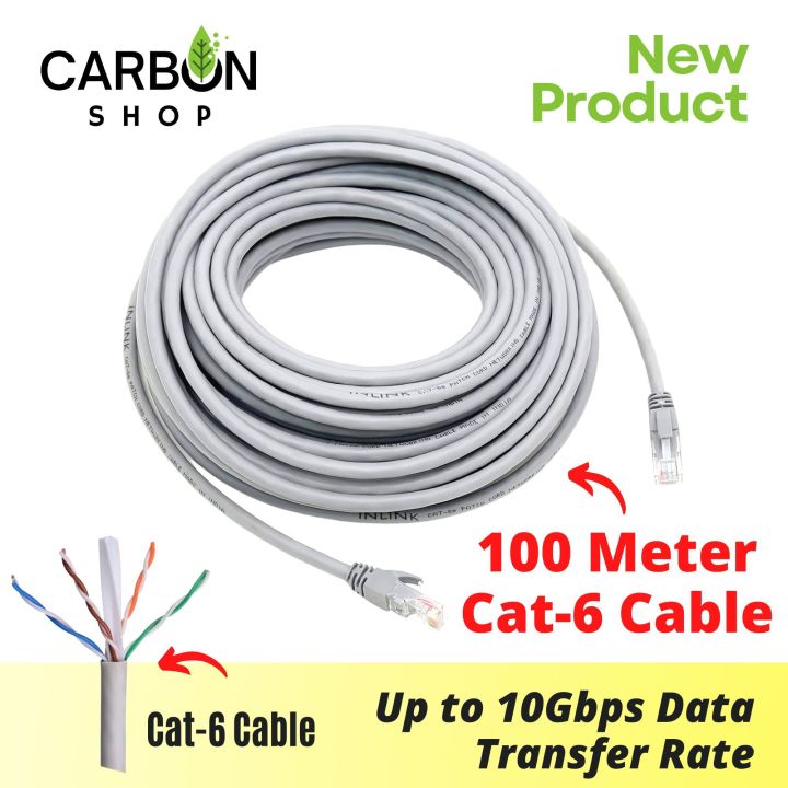 100 Meter Cat 6 Gigabit Ethernet Cable Network Patch Cord Cable LAN ...