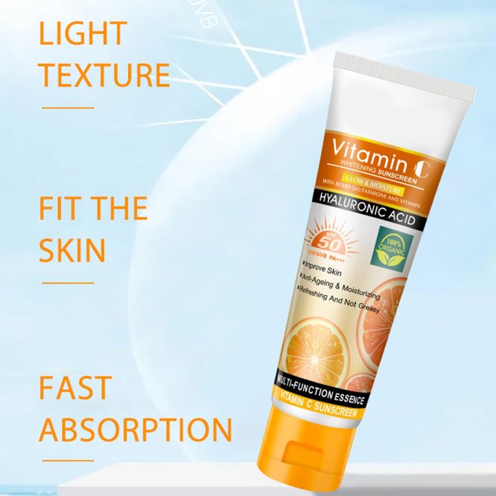 Disaar Vitamin C Sunscreen SPF 50+ With Hyaluronic Acid Sun Cream 50g ...