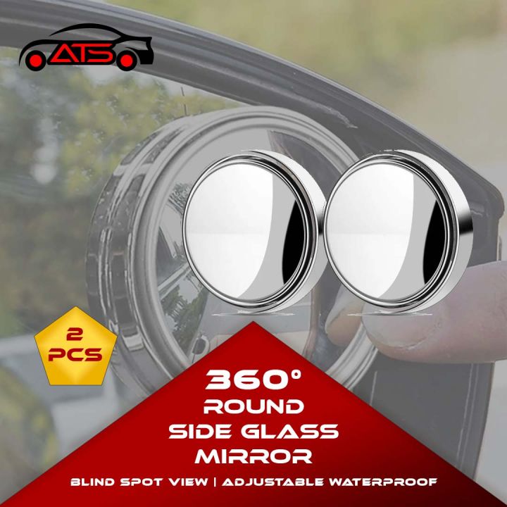 Car Blind Spot Mirror 2 Pcs – 360° Rotatable Wide-Angle Round Rear View ...