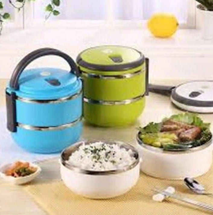 stackable food container and 2pcs launch box | Daraz.pk