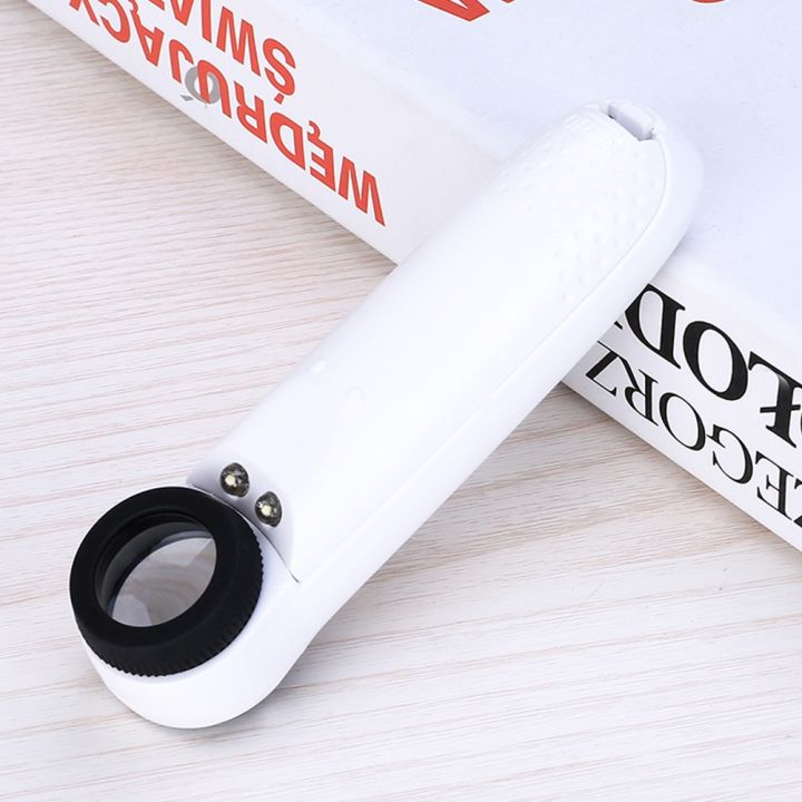 40x LED Light Magnifying Glass Loupe Handheld Microscope Magnifier ...