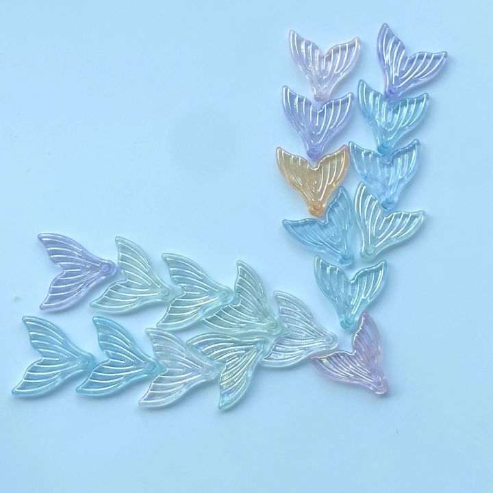 30Pcs 20mmTransparent Plated Fish Tail, DIY Hair Rope, Phone Chain ...