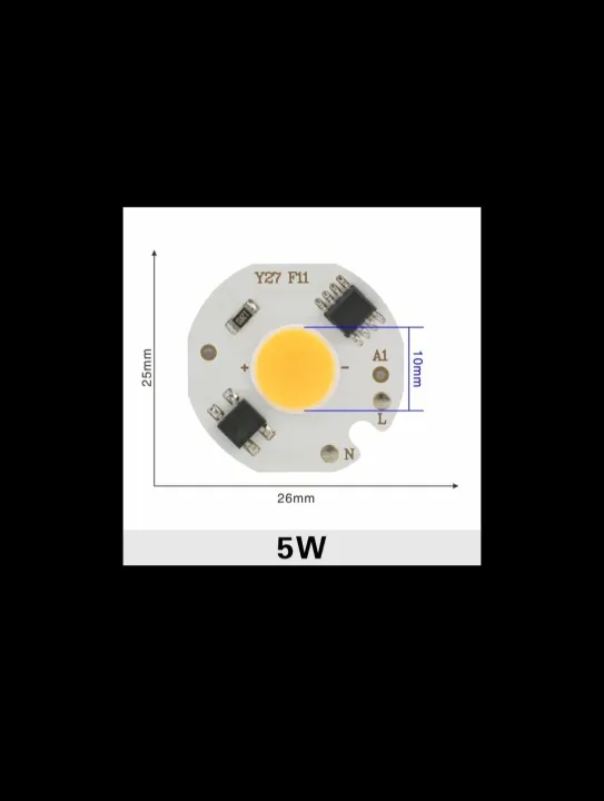LED Chip No Need Driver COB AC 220V 5W White colour High Brightness ...