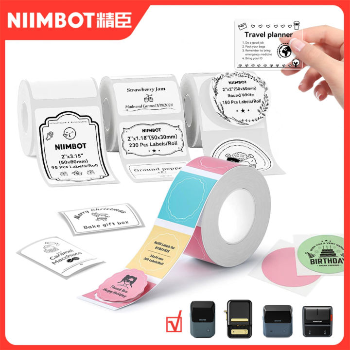 Niimbot Labels Sticker White/Color/Transparent Thermal Adhesive Paper ...