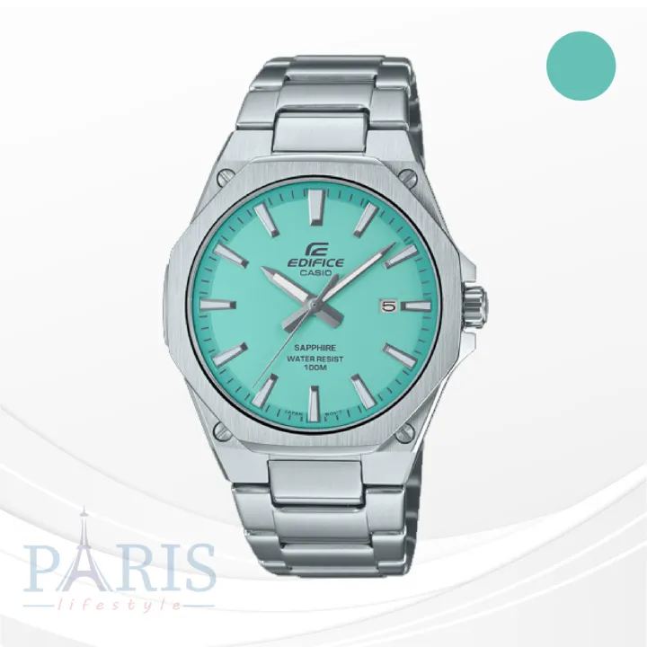 Casio Edifice EFR-S108D-2BVUDF Octagon Quartz Men’s Watch (Tiffany Blue ...