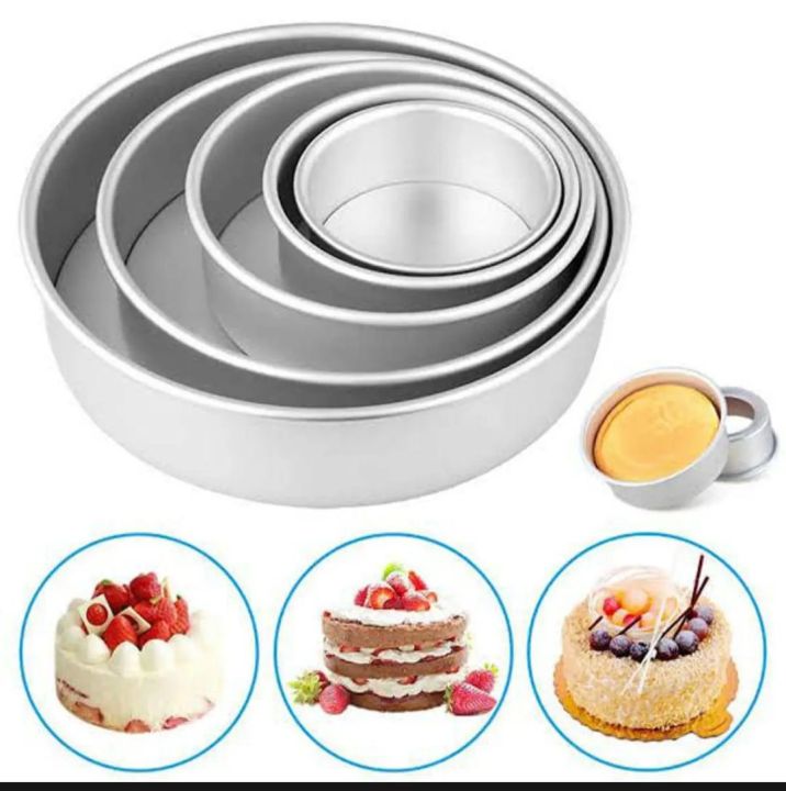 Bake with Precision using 4-Piece Round Shape Cake Molds - Aluminum ...