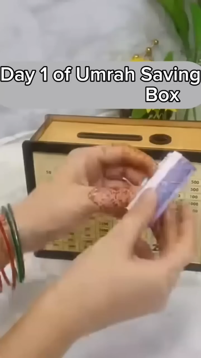 Umrah Saving Box - Wooden Islamic Money Saving Box - 280 Days Hajj ...