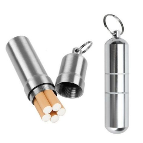Silver Aluminum Alloy Cigarette Box Waterproof Cigarete Case Pill ...
