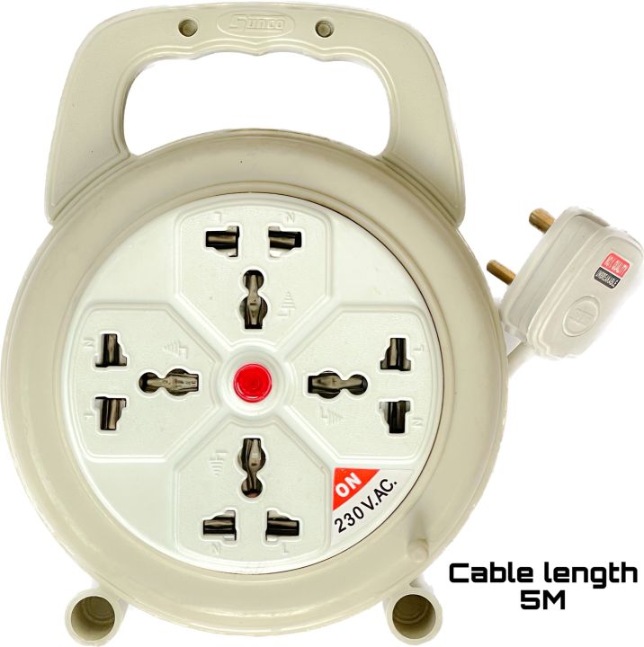 Sunco Extenson Wire cord 5M/Cord Reel/Multi Plug,Trailing Socket 2000w ...