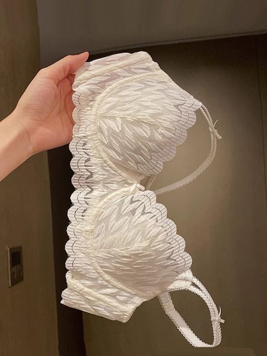 YUQI Ultra Thin French Lace Bra - Soft Underwire Anti-Sag | Big/Small ...