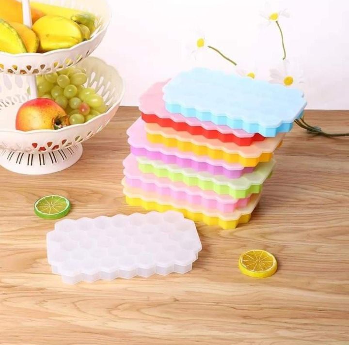 Flexible Silicone Honeycomb Shape 37 Cavity Ice Cube Tray Mold Trays ...