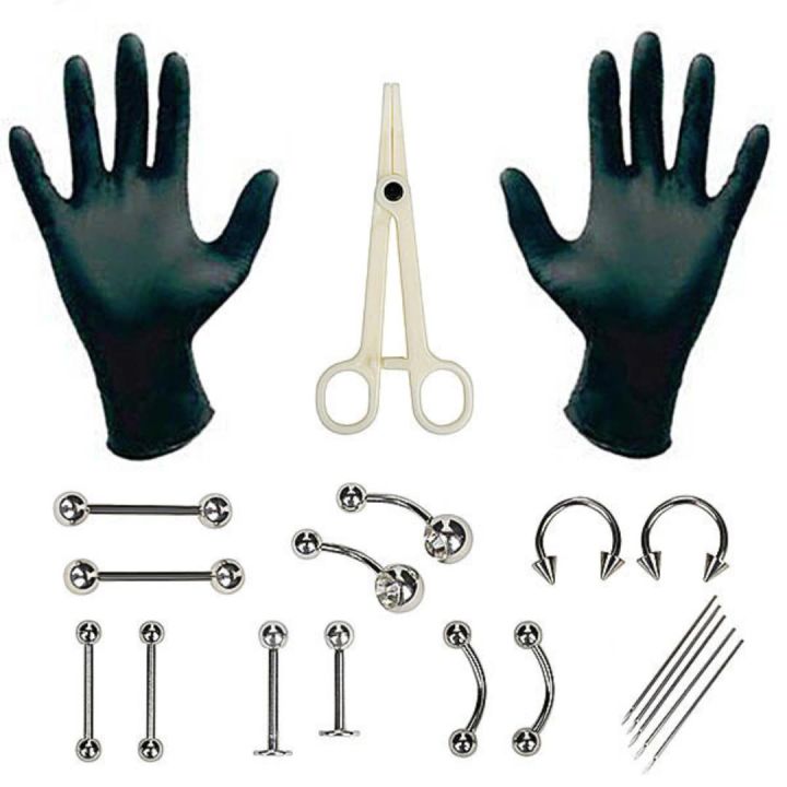1set Body Piercing Clip Kit Tool Disposable Professional Body Piercing ...