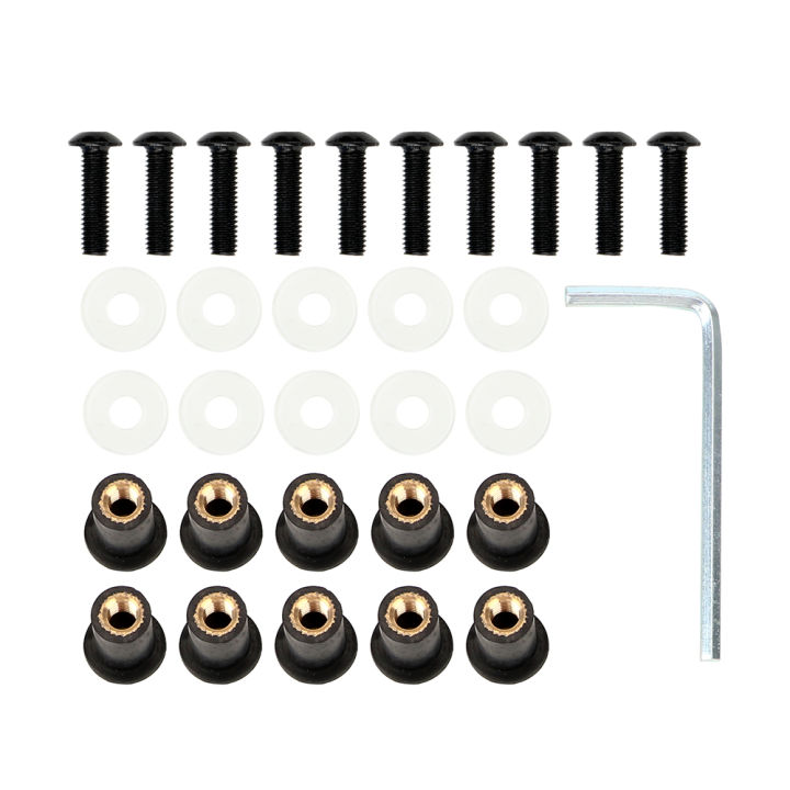 10Pcs/set Fairing Screen Fasterners M5 x 15mm Motorbike Windshield ...