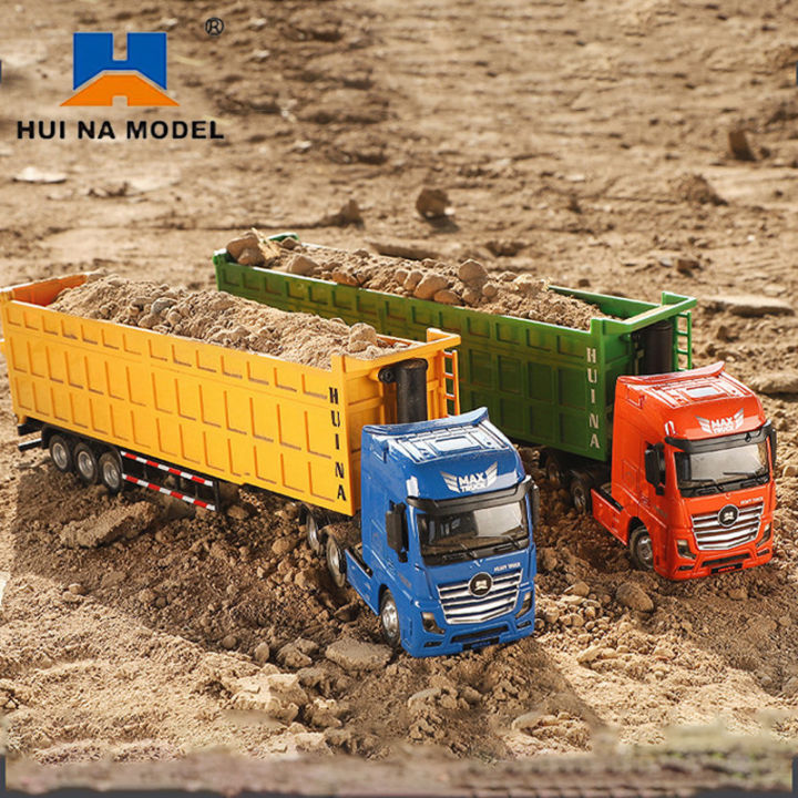 Huina 1770 1733 Truck Alloy Model 1/50 Trailer Dump Truck Simulation ...