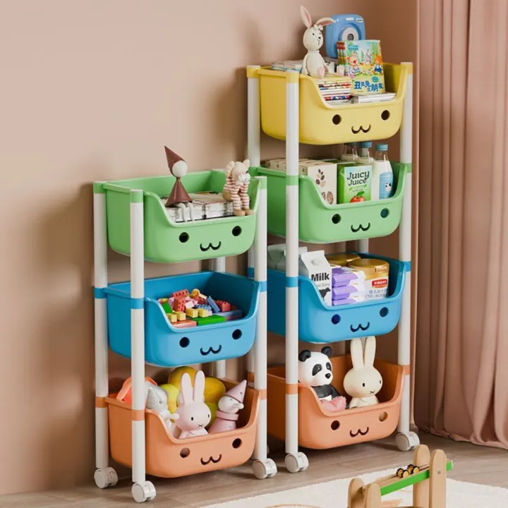 Bookshelf Snack Racks Mobile Toy Storage Trolley Children's Snack ...