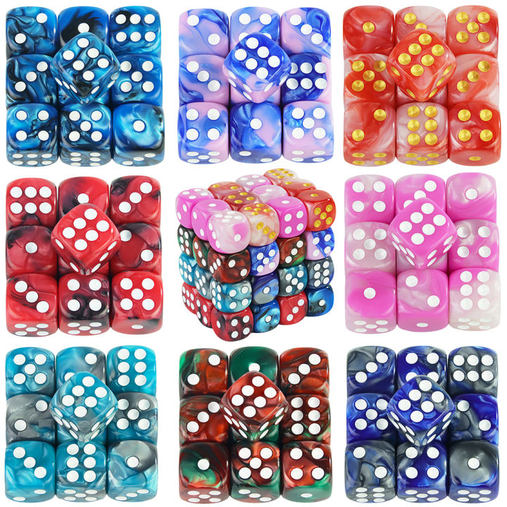 Premium Quality Pip D6 Dice Set for Table Board Gaming - 12mm Mixed ...