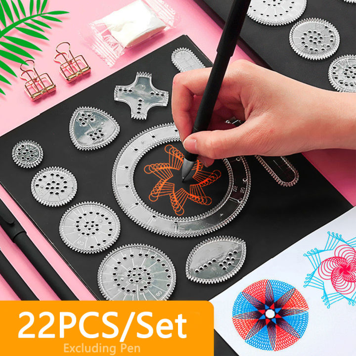 Funny Geometry Spirograph Drawing Stencils Set Creative Geometric Ruler ...