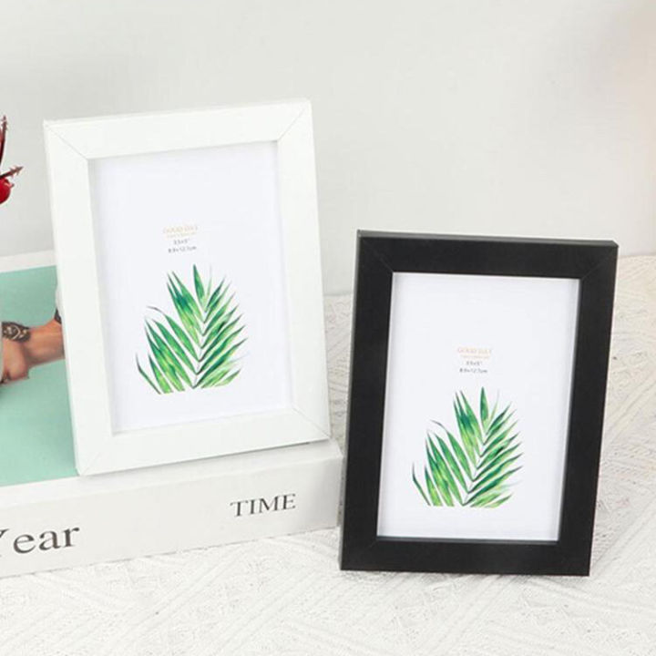 4x6 "wood frame, 3 white, black, square shape, wall hanging ear, table ...