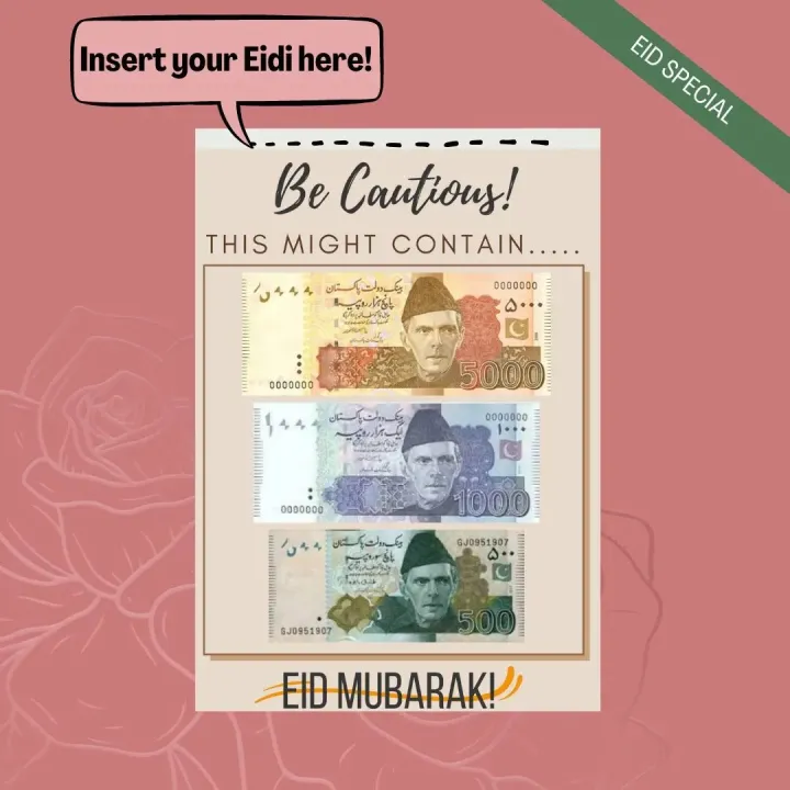 Eid Cards | Pack of 3, 6, 9, 12 & more | Customised | 2 in 1 | Eid ...