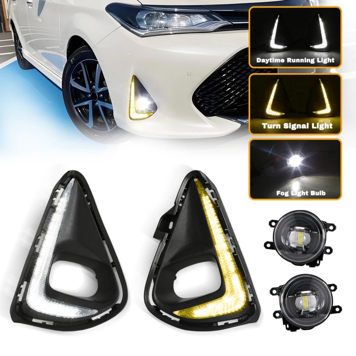 Led Fog Lamps DRL For Toyota Corolla Axio 2018 2019 2020 2021 Daytime ...
