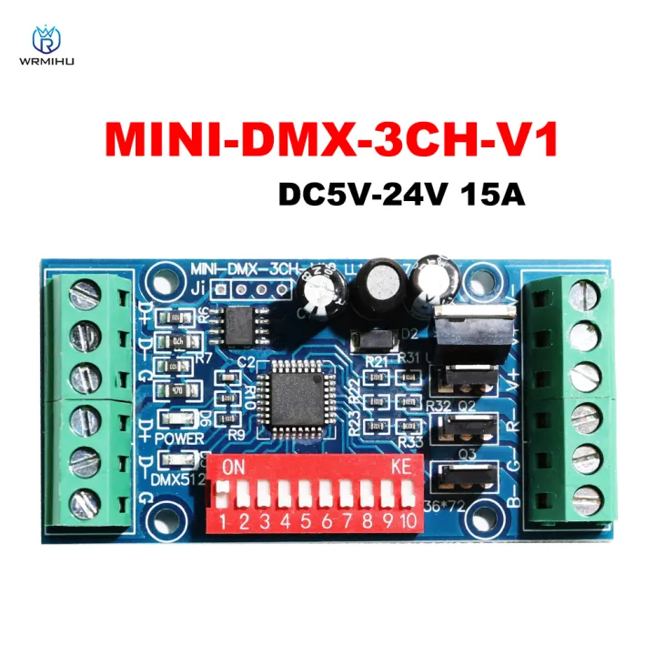 MINI 3CH DMX LED Controller RGB DMX512 Decoder,3 Channel 1 Group,for ...