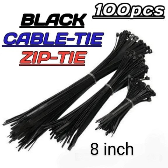 Best Quality BLACK Nylon Cable Tie / ZIP TIE size 8 inch. Self Lock Tie ...
