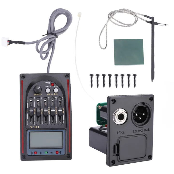 5‑Band Guitar Pickup Guitar Piezo Guitar Preamp LCD 5-Band Acoustic ...
