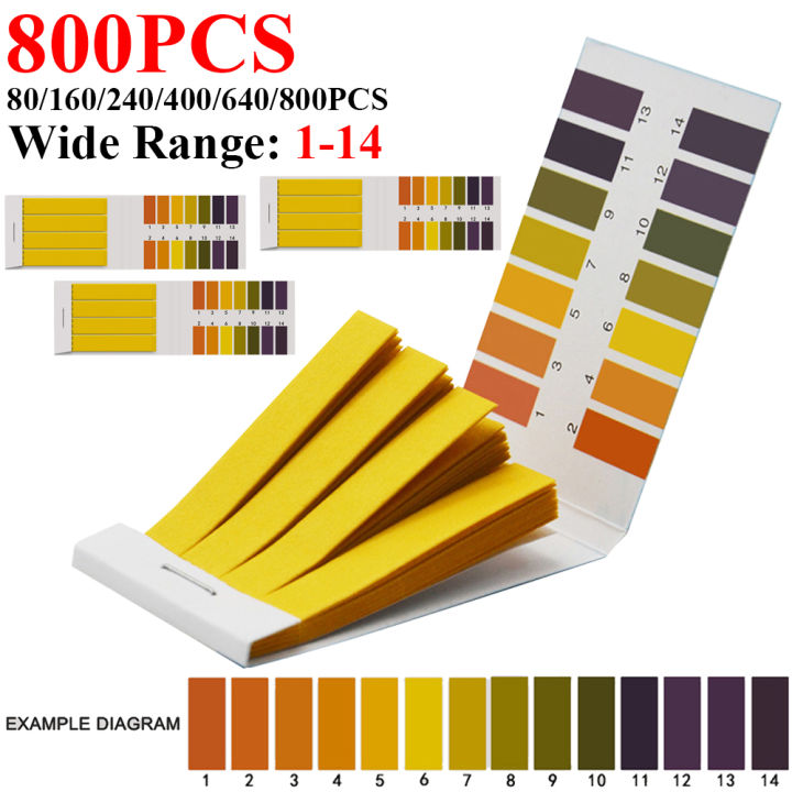 80-800PCS Strips Professional 1-14 PH Litmus Paper PH Test Strips Water ...