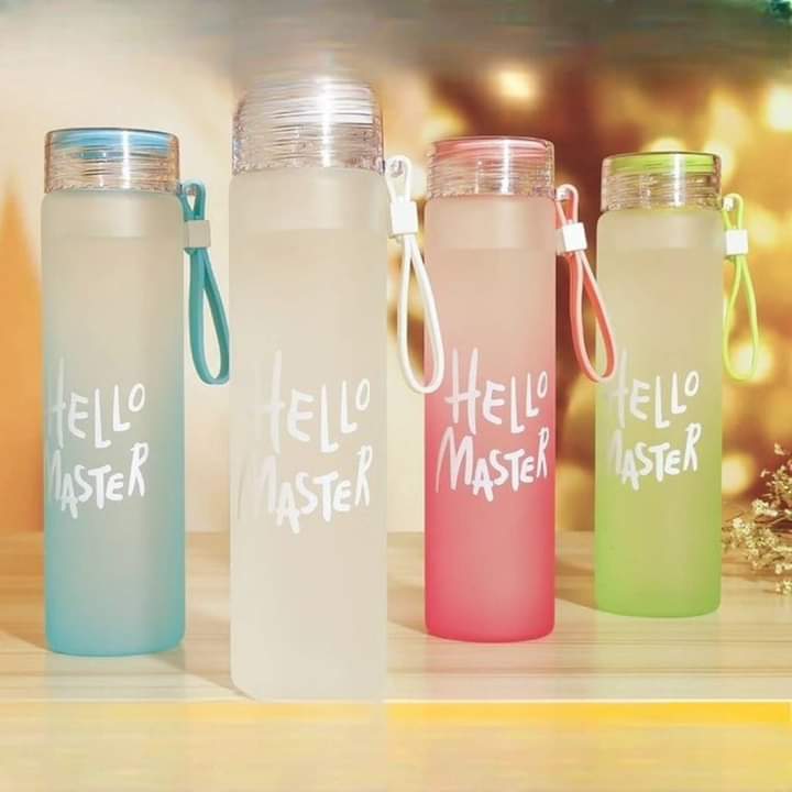 Hello Master Acrylic Frosted Water Bottle 500ml Slim Transparent ...