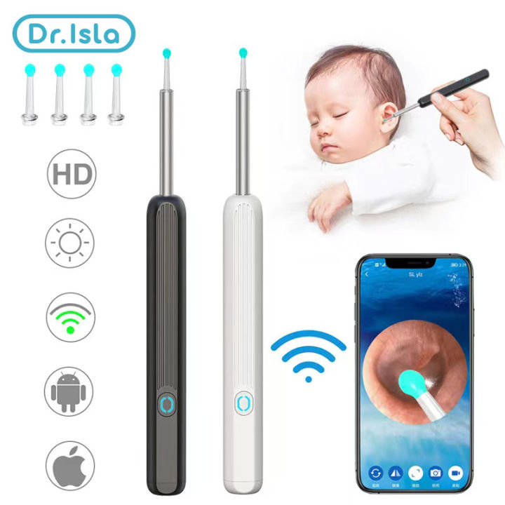 Dr.isla Wireless WiFi Ear Pick Otoscope Camera Borescope Luminous Ear ...