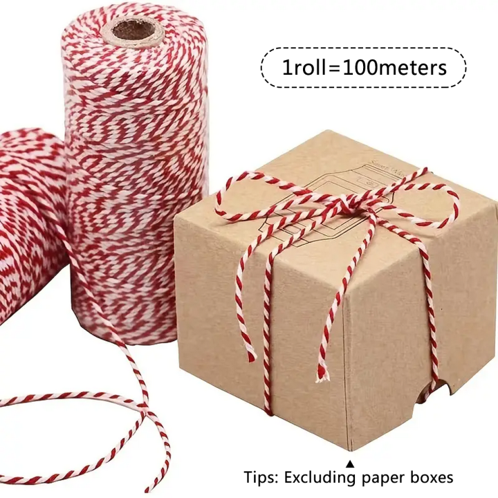 2mm Colored Cotton Rope Roll - Two Colors for DIY Decoration Christmas ...