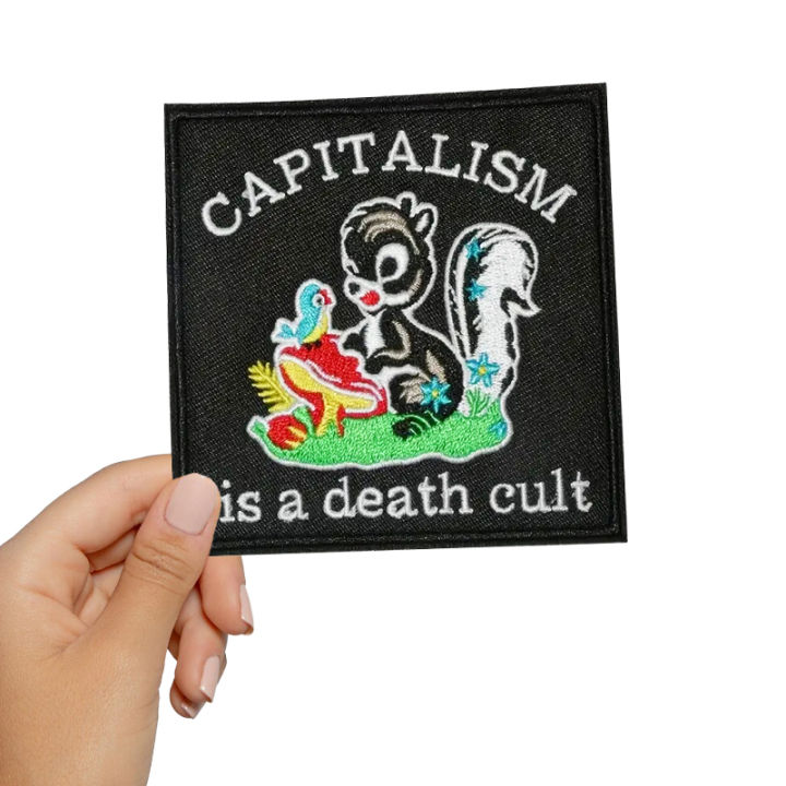 1PC Capitalism Is A Death Cult Embroidered Patch Iron/Sew On Patches ...
