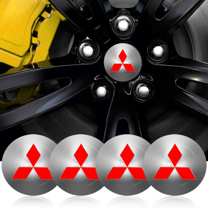 4pcs 56mm Car wheel hub cover badge stickers For Mitsubishi Outlander ...