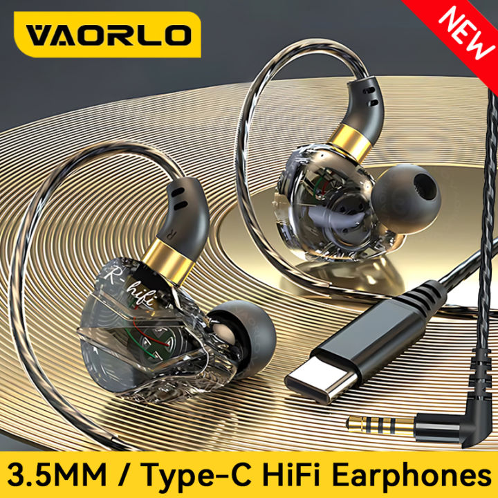 HIFI Wired Earphones 3.5MM AUX/Type C Jack 9D Surround With Mic In-Ear ...