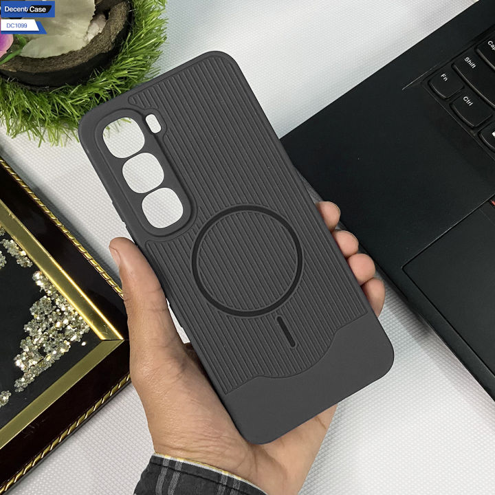 Infinix Hot 60i Cover - Black - Luxury 3D Line Texture Soft Silicone ...