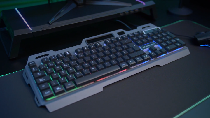 Metal RGB Gaming Keyboard – Wired USB Backlit Mechanical Feel Keyboard ...