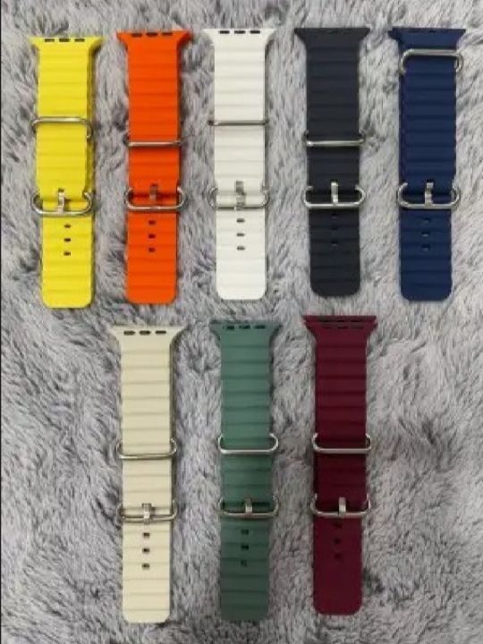 Straps of smart watch of 42/44/45/49 mm // Silicon & steel | Daraz.com.bd